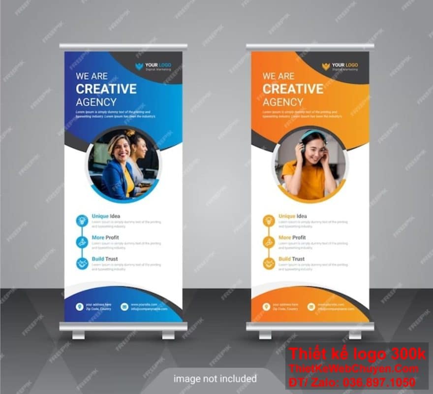 Thiết kế standee giá rẻ 300k 500k chuyên nghiệp - WIO