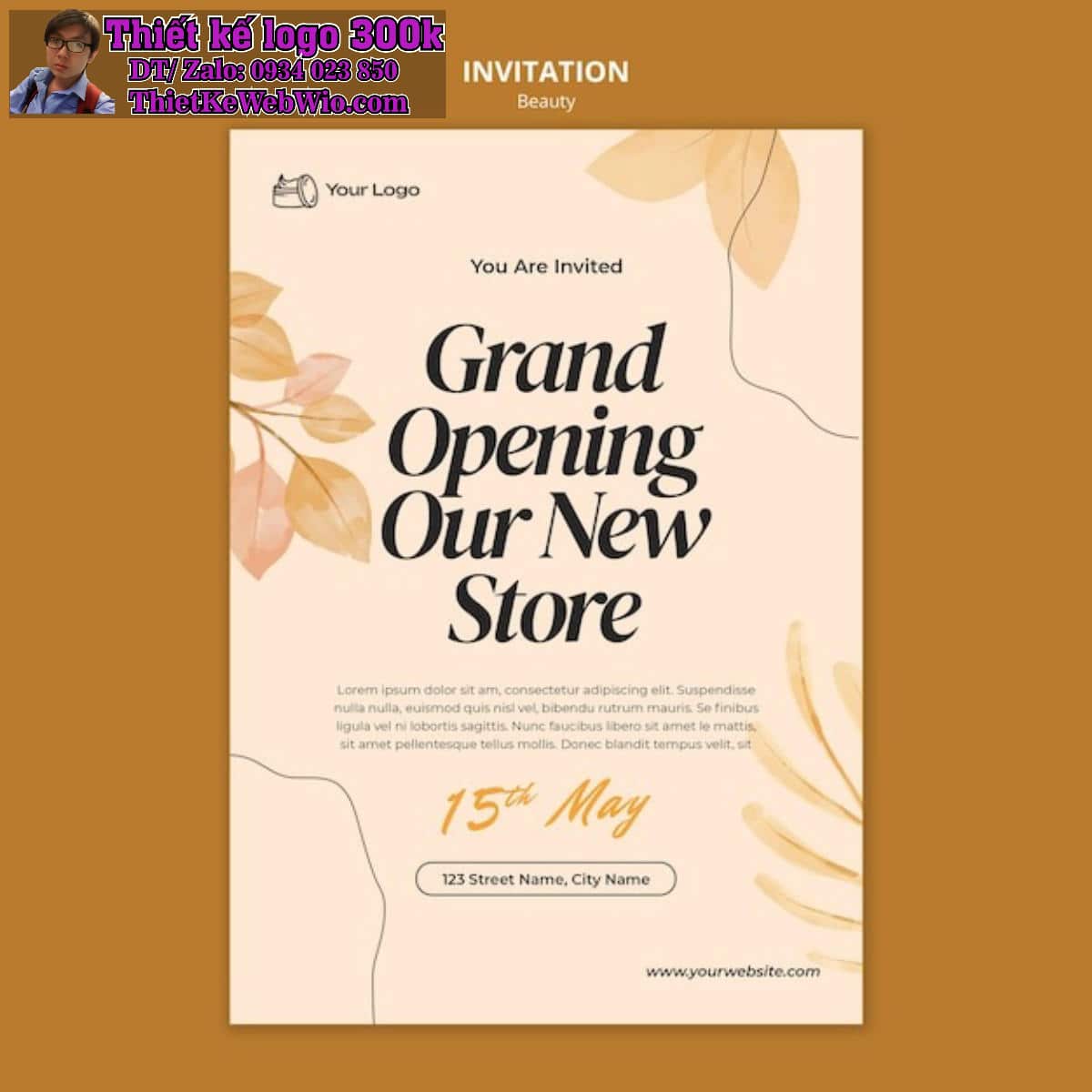 Thiết kế thiệp ( thư ) mời Tiệc khai trương Chào Đón (Welcome Party) - WIO