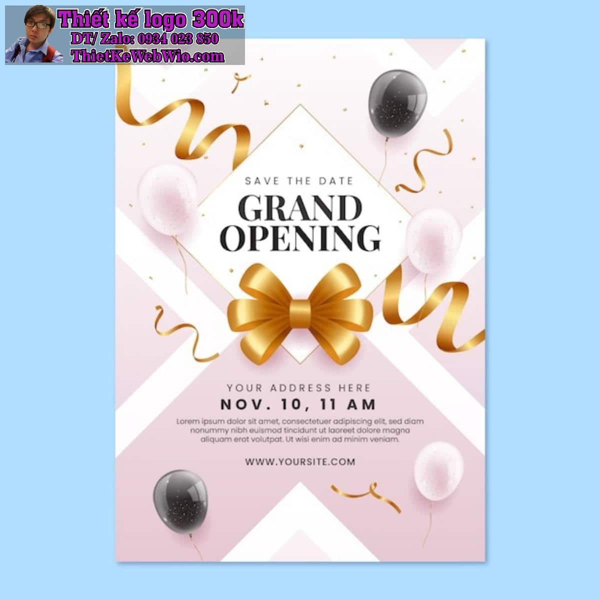 Thiết kế thiệp ( thư ) mời Tiệc khai trương Chào Đón (Welcome Party) - WIO